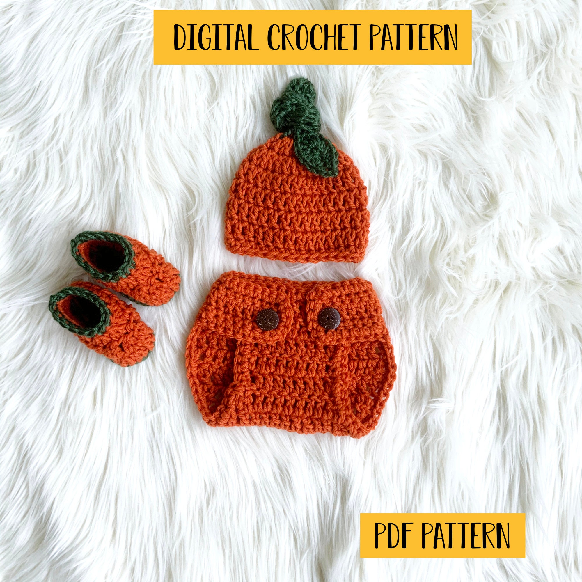 Baby Boys Fall Pumpkin Outfit Crochet Pattern Newborn Photo | Etsy