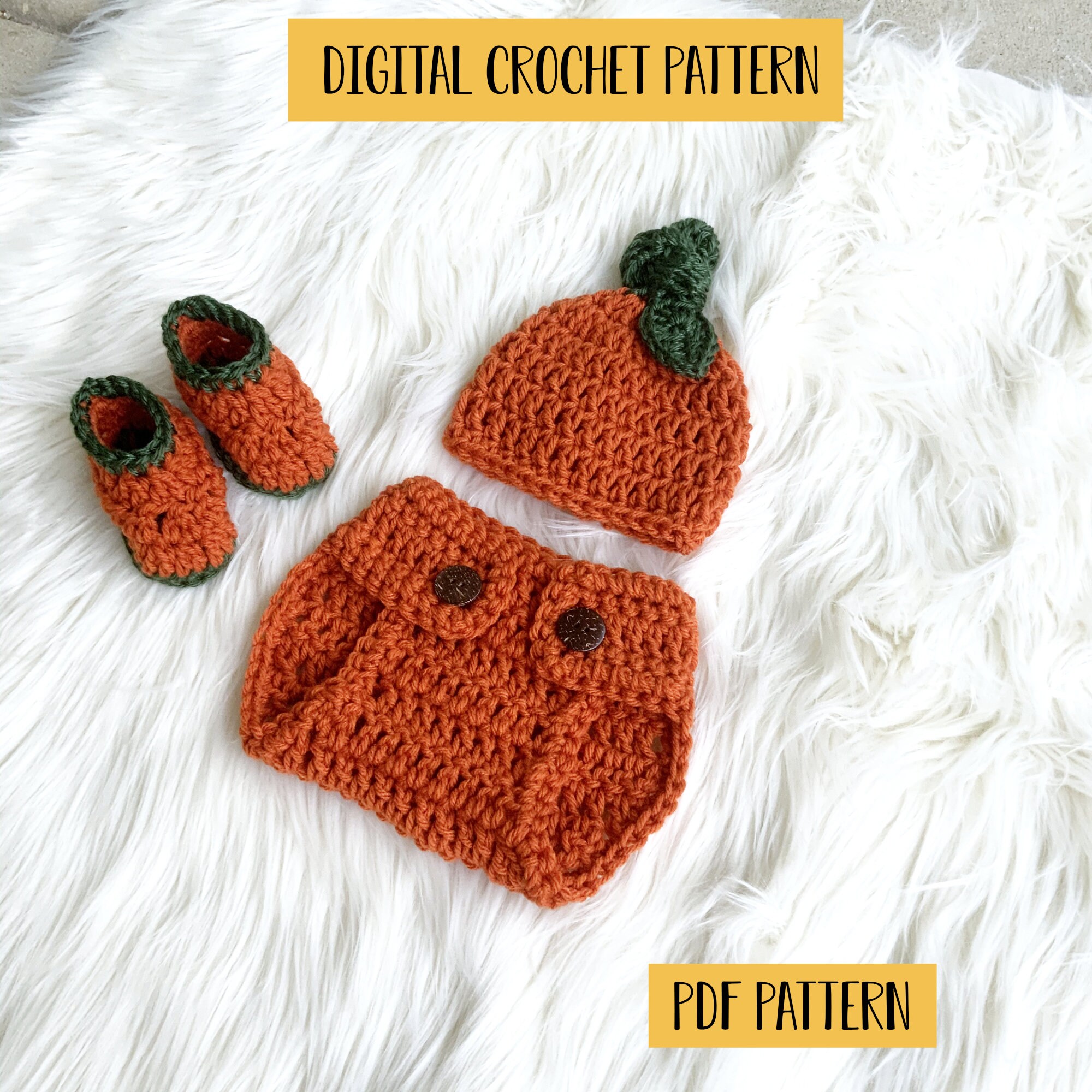 Baby Boys Fall Pumpkin Outfit Crochet Pattern Newborn Photo | Etsy