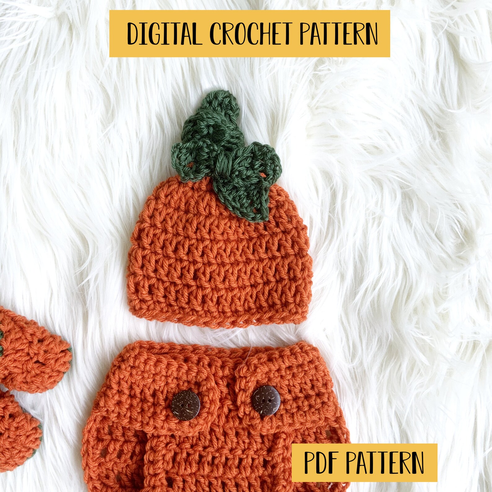 Baby Girls Fall Pumpkin Outfit Crochet Pattern Newborn Photo - Etsy