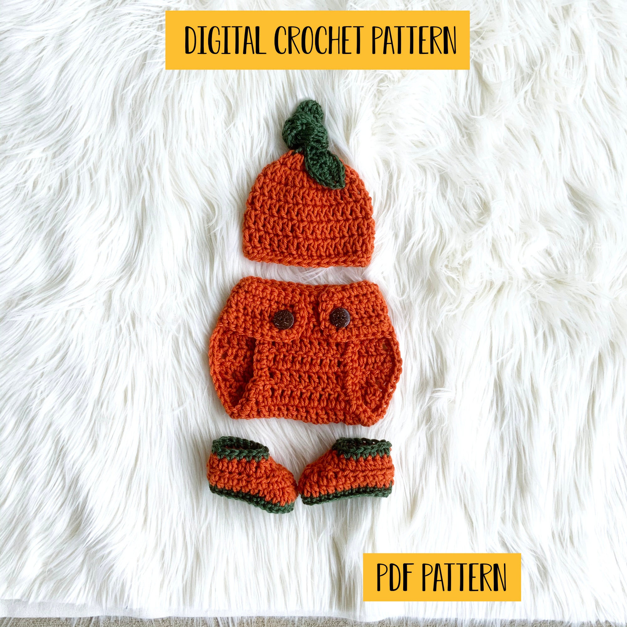 Baby Boys Fall Pumpkin Outfit Crochet Pattern, Newborn Photo Prop ...