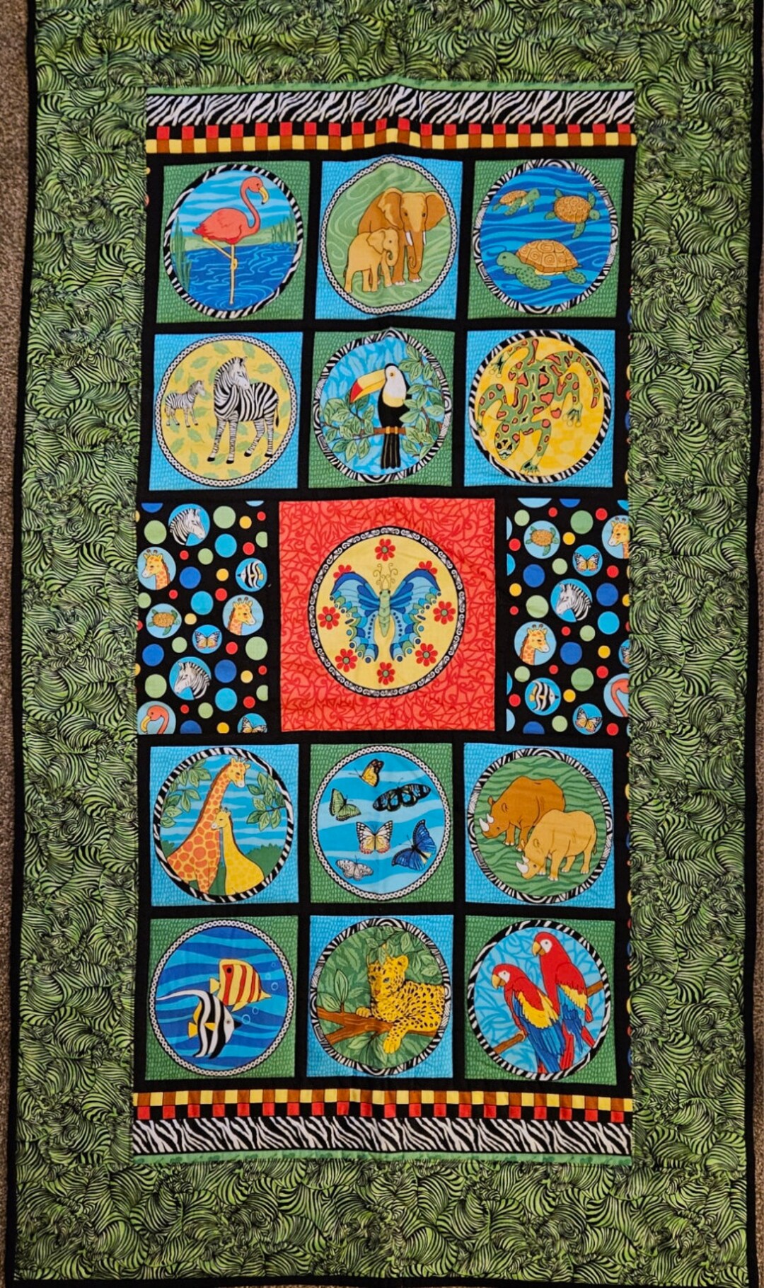 Quilt - Funky Jungle Cot - Etsy