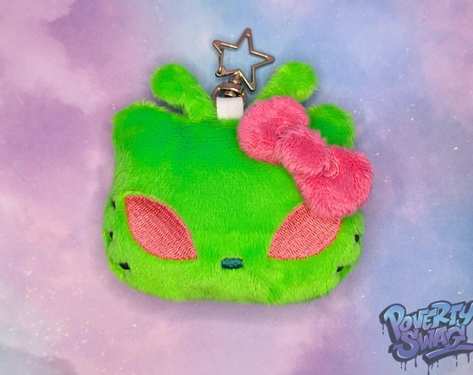 Kawaii Alien Kitty Embroidered Plush Keychain - Etsy
