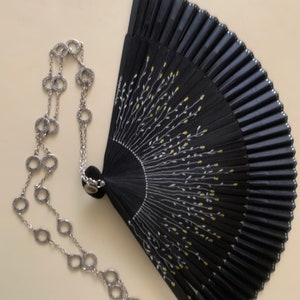 Hand Fan "liberty Tree" With Long Necklace Chain - Etsy