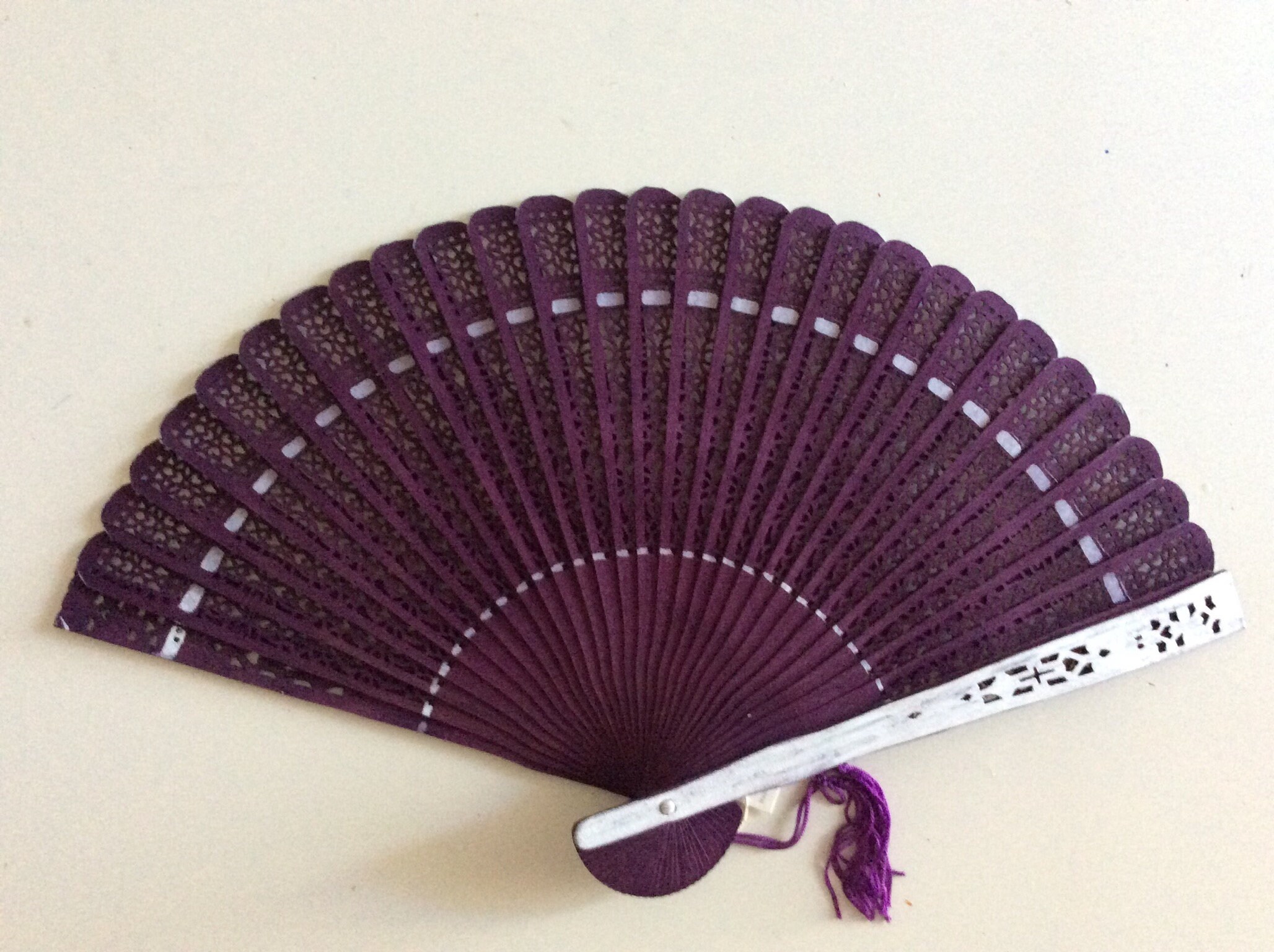 Carved Hand Painted Hand Fan Violet - Etsy