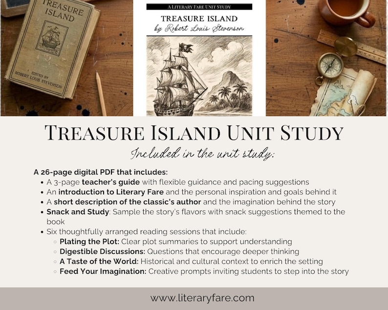 Treasure Island Unit Study | Robert Louis Stevenson Literature Learning ...