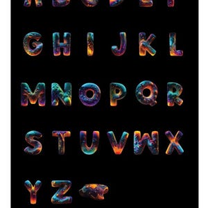 OTHERWORLDY Surreal Alphabet Png, 26 Out-of-this World Letters, Digital ...