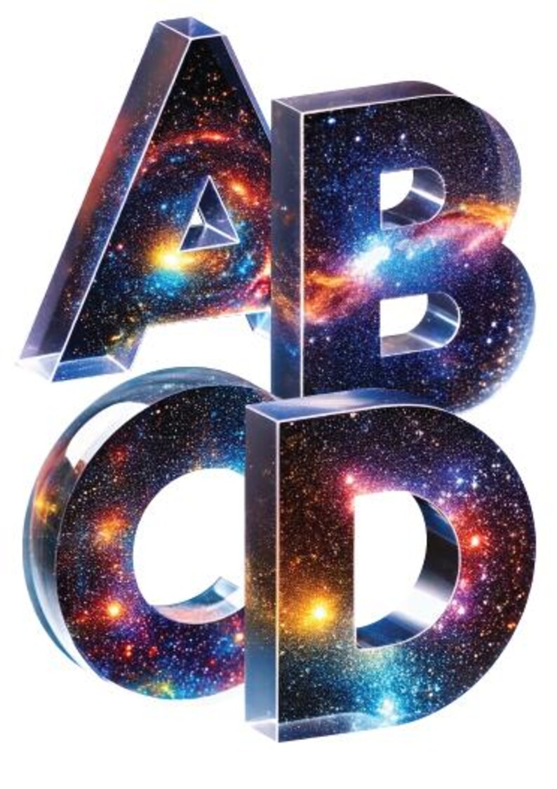 Galaxy-inspired Alphabet Png, 26 X Galaxy-themed Letters, Digital Print ...