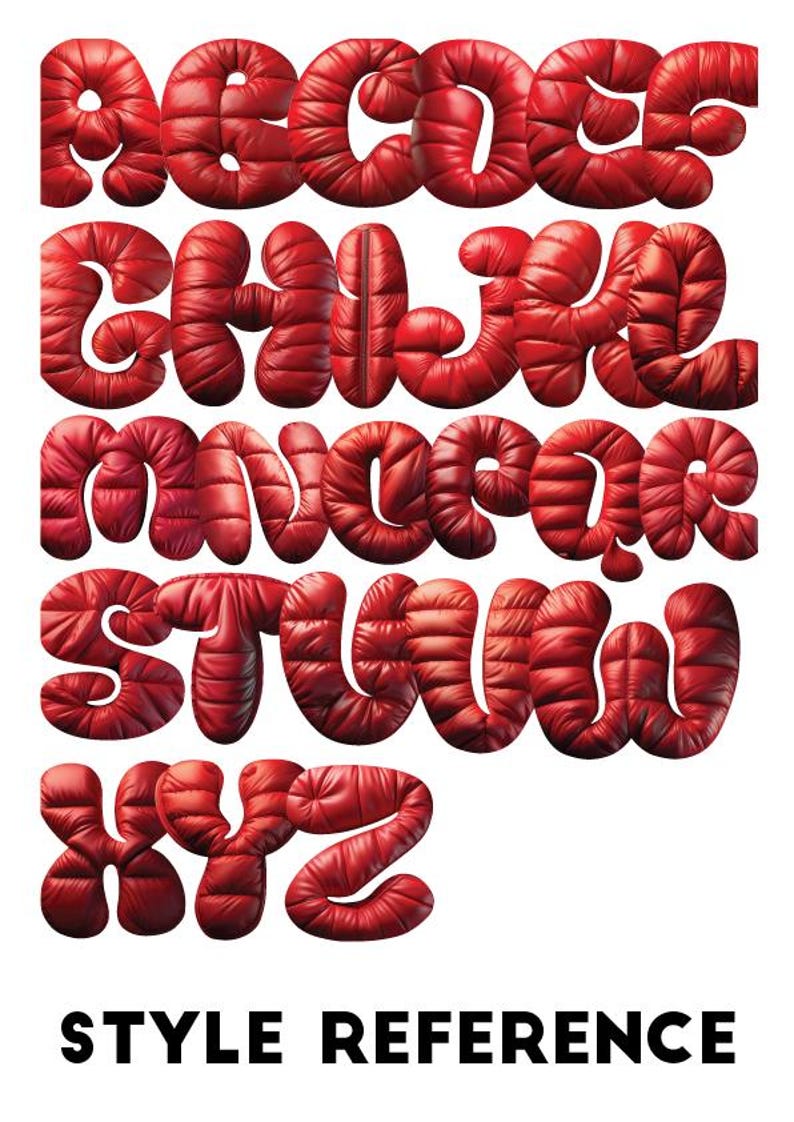 Kathmandu Puffer Jacket Inspired Alphabet Png, 26 Puffer Jacket-themed ...