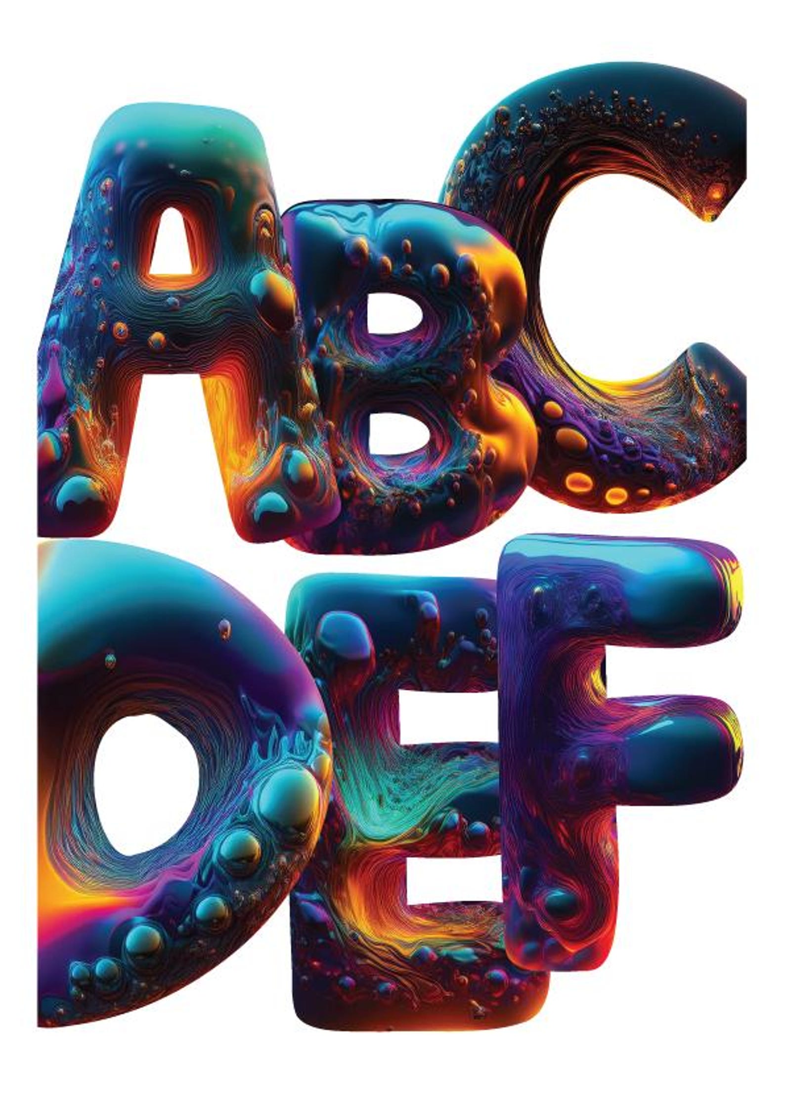 OTHERWORLDY Surreal Alphabet Png, 26 Out-of-this World Letters, Digital ...