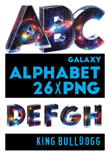 Galaxy-inspired Alphabet Png, 26 X Galaxy-themed Letters, Digital Print ...
