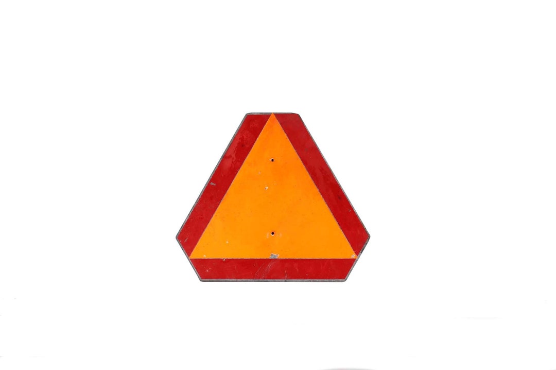 Vintage Reflective Yield/ Caution Sign - Etsy