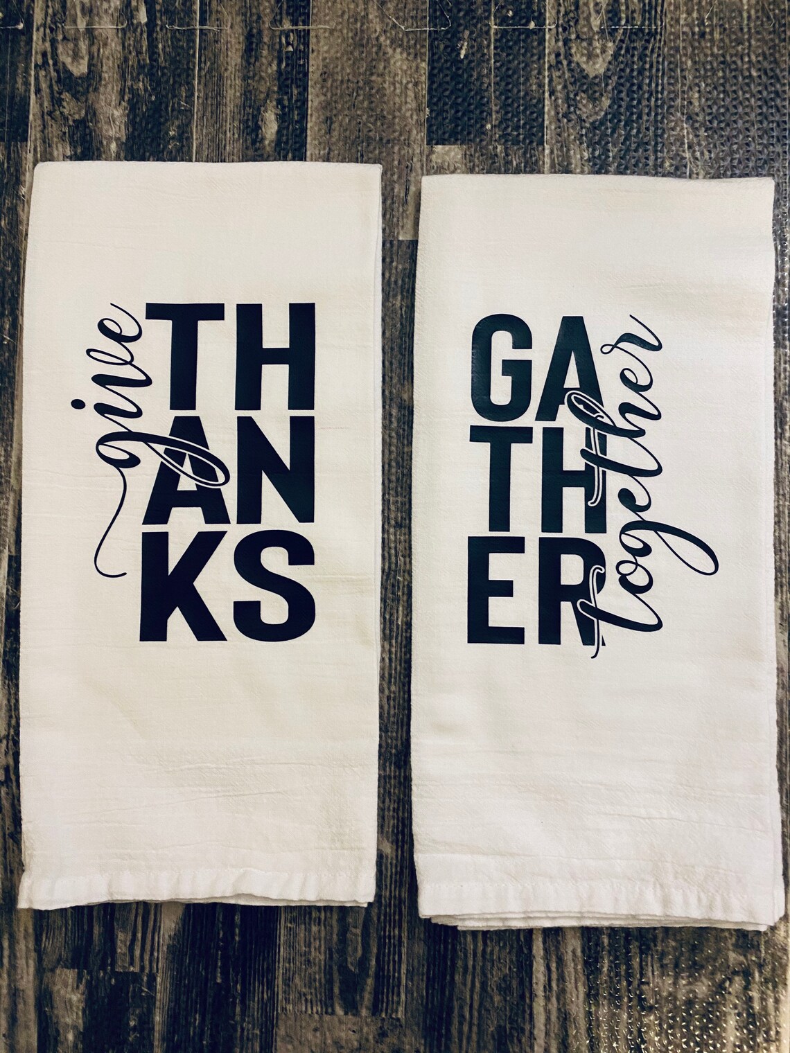 Give Thanks & Gather Together Kitchen Towel Set - Etsy