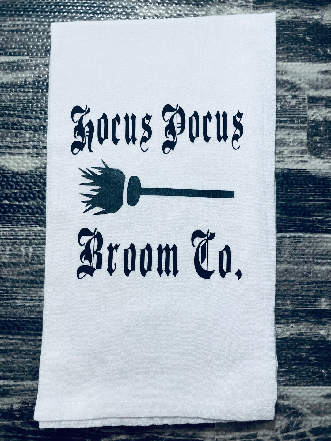 Hocus Pocus Broom Co. Kitchen Towel/halloween Kitchen Towel/hocus Pocus ...