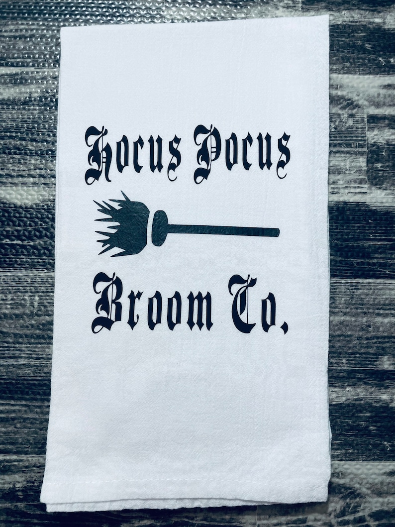 Hocus Pocus Broom Co. Kitchen Towel/halloween Kitchen - Etsy