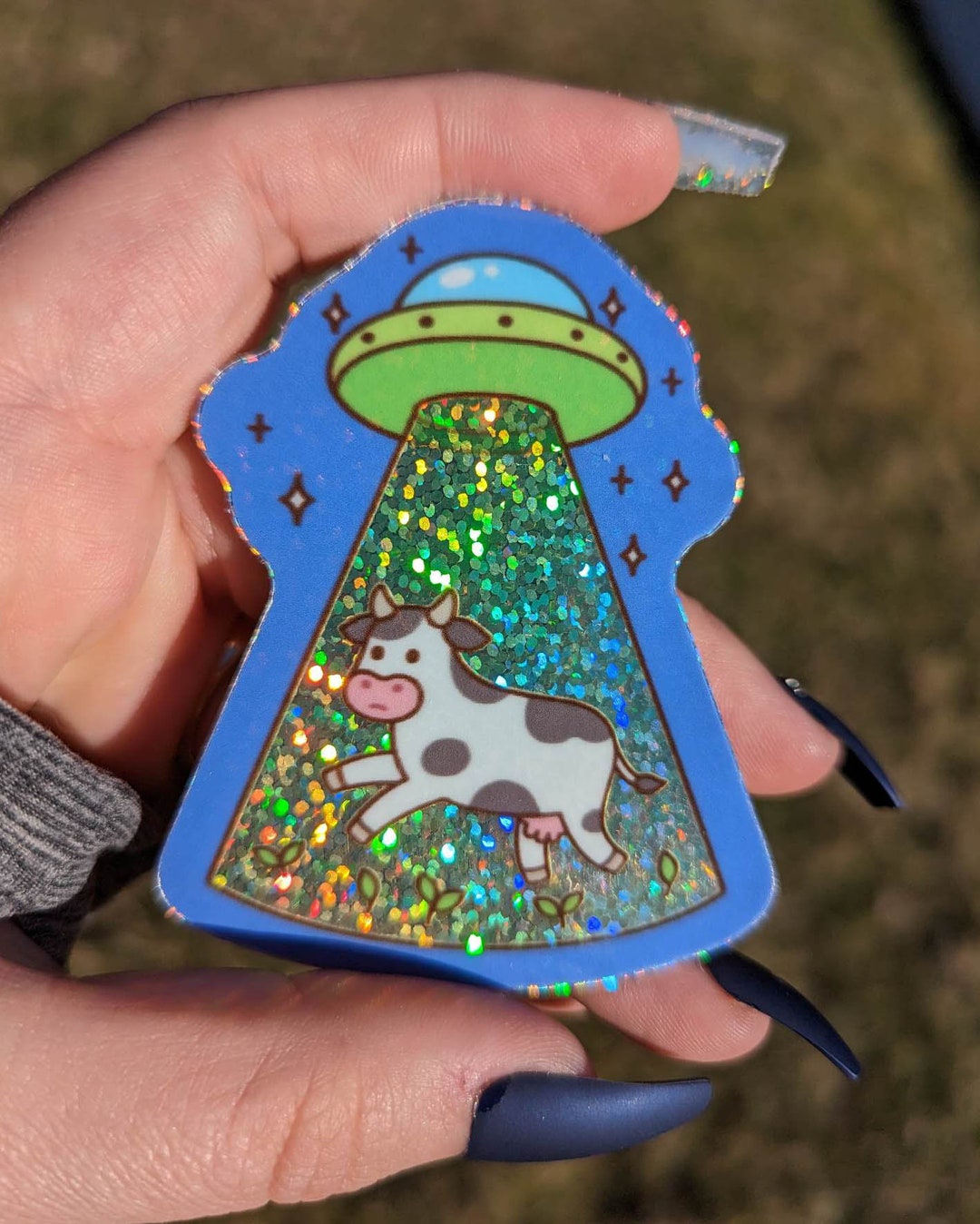 UFO Cow Sticker Cow Laptop Sticker Cow Water Bottle Sticker UFO ...