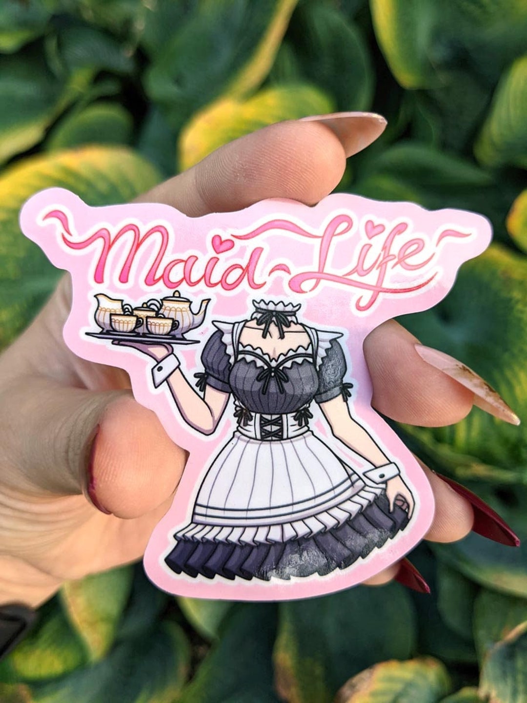 Lolita Maid Cafe Sticker - Laptop Sticker - Water Bottle Sticker ...