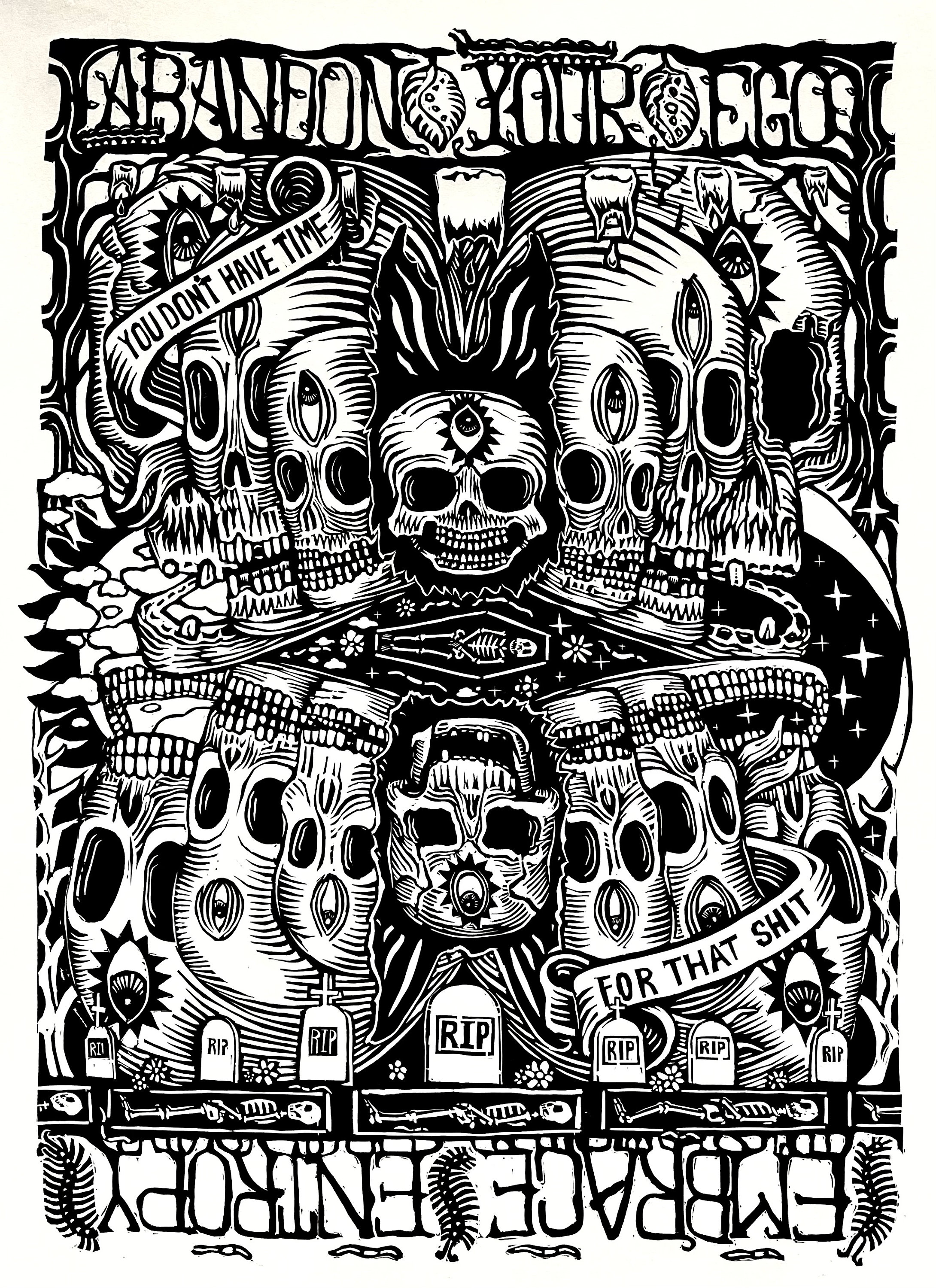 Entropy - Original Linocut Print. Signed Limited Edition. Hand Printed ...