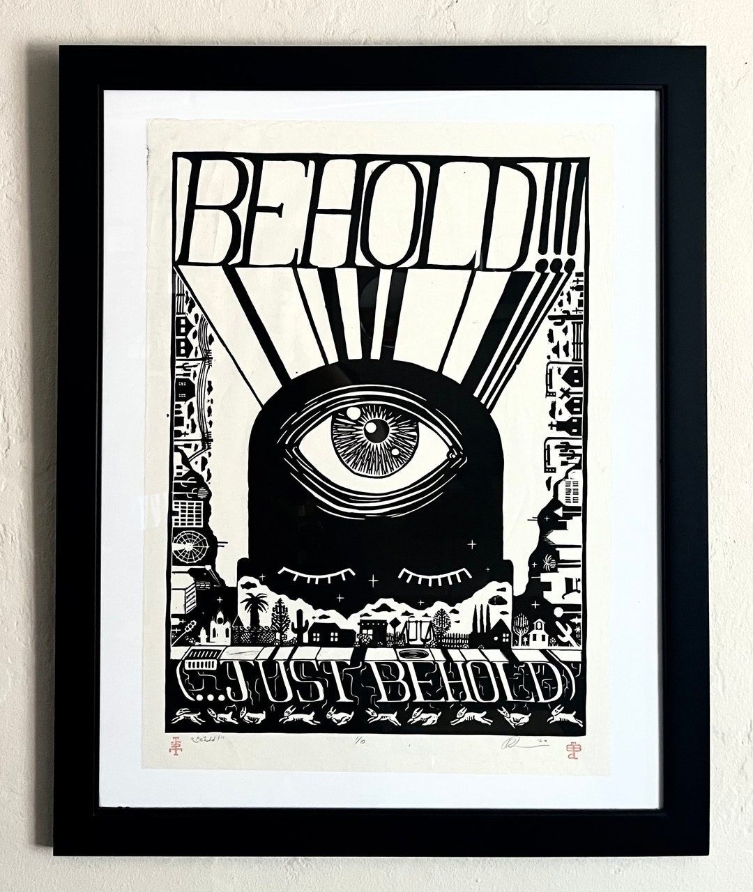 BEHOLD! - Unframed - Original Linocut Print. Signed Limited Edition ...