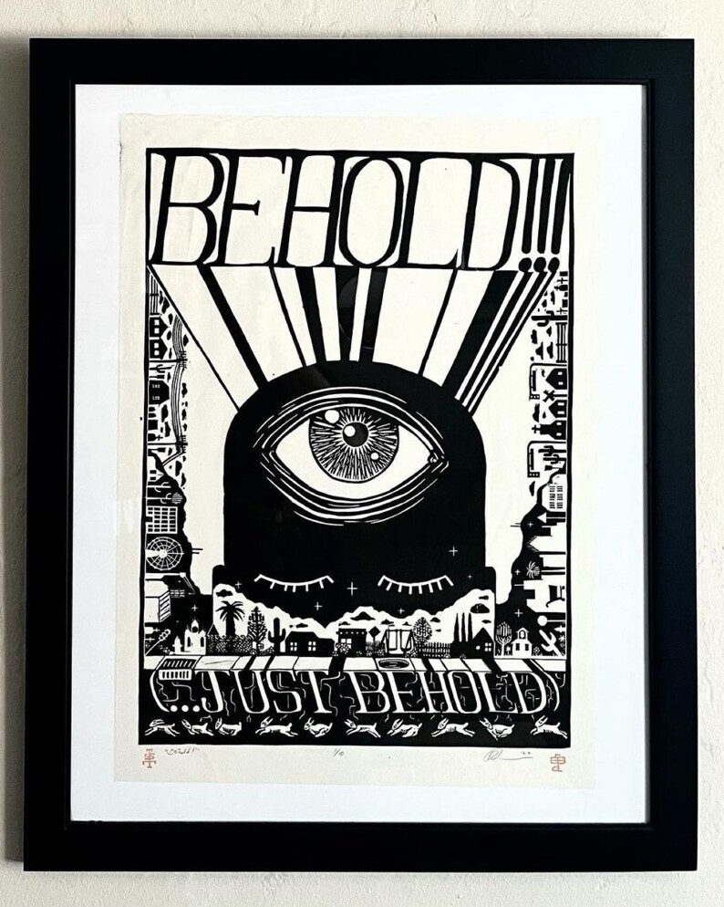 BEHOLD! - Unframed - Original Linocut Print. Signed Limited Edition ...