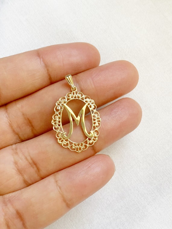 Vintage 10k 10ct Gold Initial M Pendant Letter M Monogram - Etsy