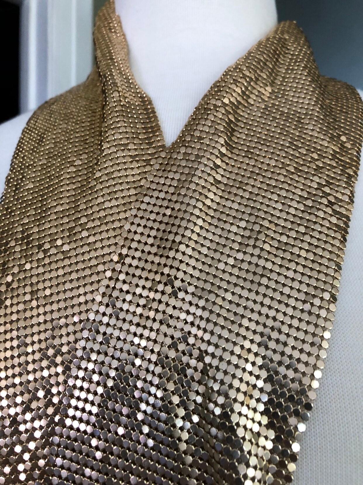 Vintage Liquid gold metal scarf/sash