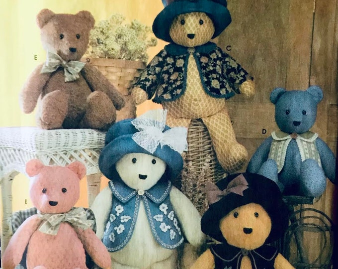 Vintage Simplicity 5461 TEDDY BEARS & CLOTHES Pattern Elaine Heigl 18 ...