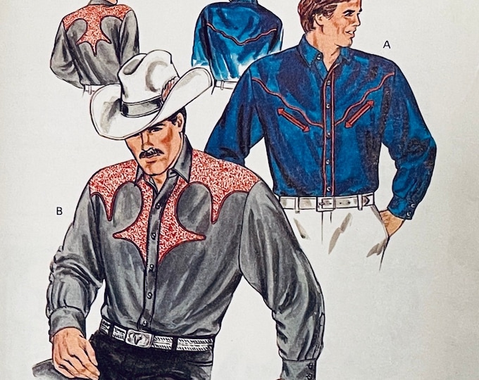 1980s Vintage Kwik Sew 1605 Mens Western Shirts, Cowboy Shirt Pattern ...