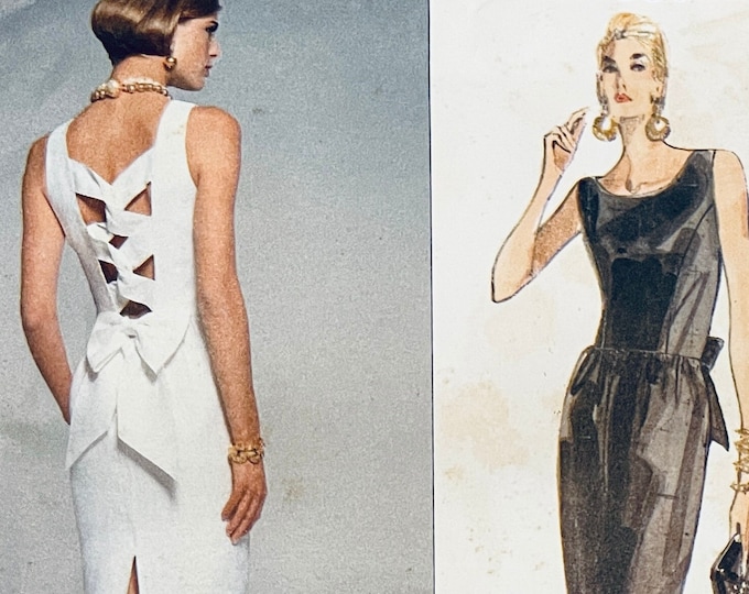 Vintage Vogue 2672 90s Lattice Back Sleeveless Dress Pattern Vogue ...