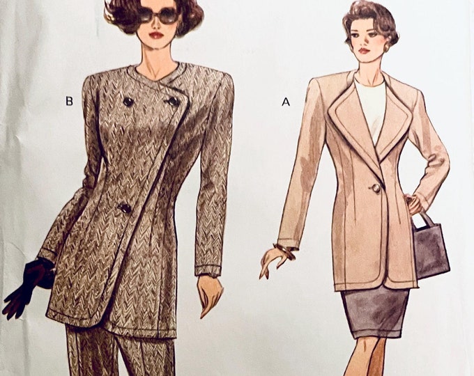 1990s Vintage VOGUE 8519 Jacket, Skirt & Pants Very Easy Vogue Suit ...