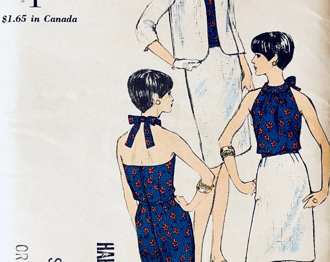 1960s Vintage VOGUE 6769 Blouse, Skirt & Jacket Sewing Pattern Halter ...