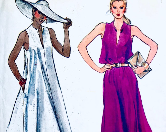 1980s Vintage VOGUE 7684 DRESS PATTERN Sleeveless Pullover Tent Dress ...