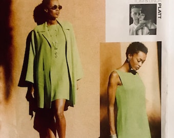 1990s Vintage Very Easy Vogue 8354 Slightly Tapered Dress & Loose ...