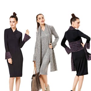 2000s DRESS PATTERN Fitted Dress Long Sleeves Ruffled Flounced - Etsy