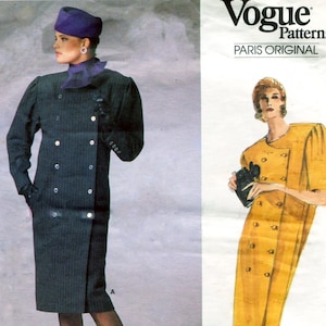 1980s Vintage Vogue 1783 Double Breasted Dress Sewing Pattern - Emanuel ...