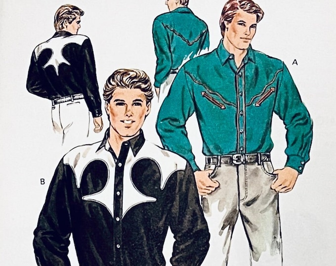 1980s Vintage Kwik Sew 1603 Mens Western Shirts, Cowboy Shirt Pattern ...
