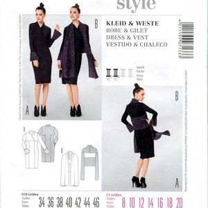 2000s DRESS PATTERN Fitted Dress Long Sleeves Ruffled Flounced - Etsy