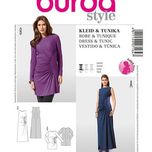 Burda 7164 MATERNITY DRESS PATTERN Ruched Tunic Top Maternity Evening ...