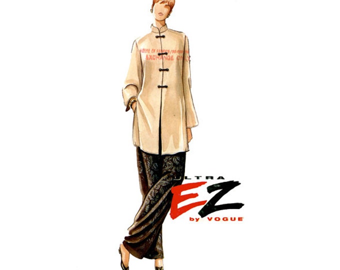 VOGUE TUNIC PATTERNS Pants Pattern Mandarin Collar Tunic Elastic Waist ...