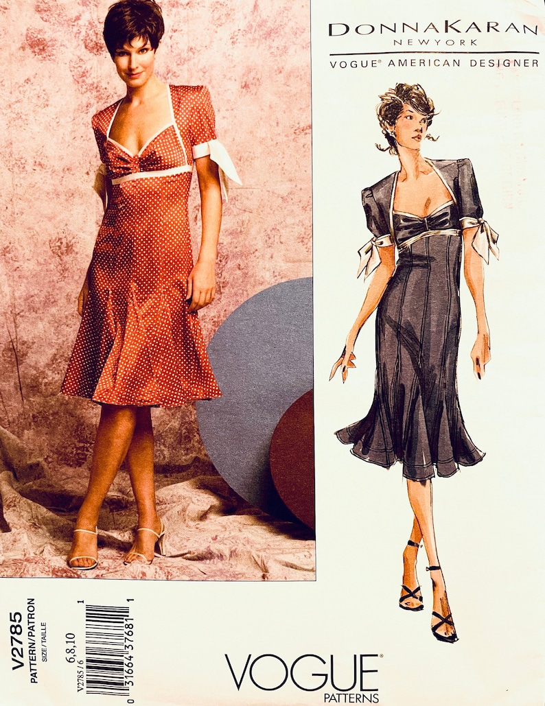 2000s VOGUE 2785 Dress Pattern Flared Dress Vogue American Designer ...