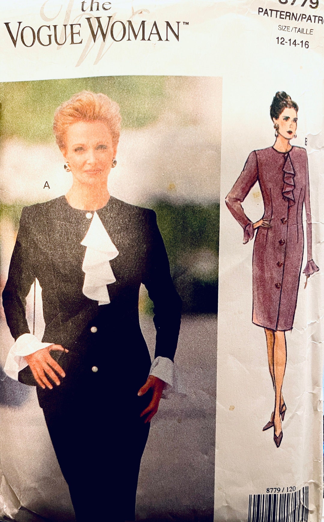 1990s Vogue 8779 Dress Skirt & Top Pattern Stunning Top With Flounces ...