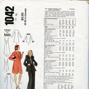 Givenchy 1970s Vintage Vogue 1042 Evening Coat, Jacket & Slip Dress ...