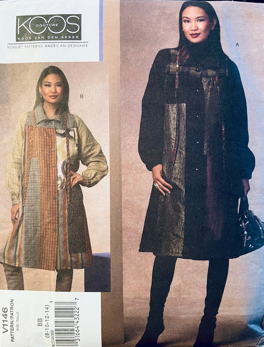VOGUE 1149 COAT PATTERN Boho Koos Van Den Adder American Designer Coat ...