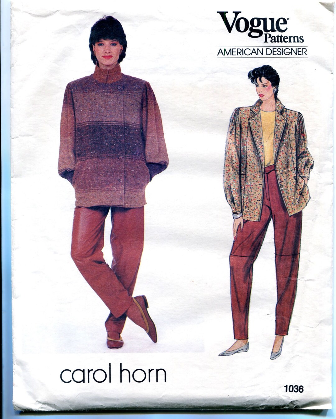 1980s Vintage Vogue 1036 Jacket & Pants Sewing Pattern - Vogue American ...