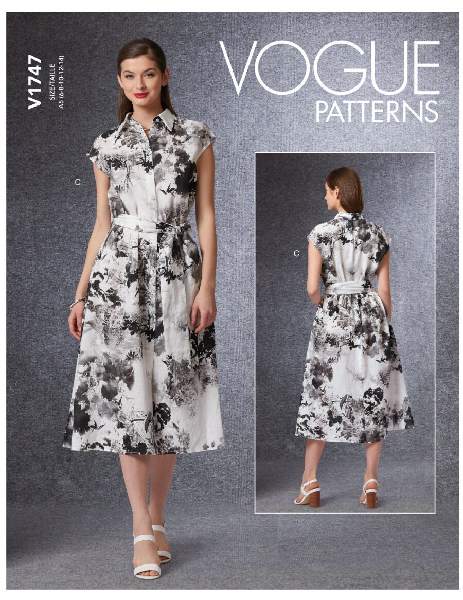 VOGUE 1747 Dress Sewing Pattern With Sleeve Variations - 30.5-36 Bust ...