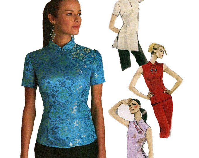 Asian Inspired Long Top BLOUSE & TUNIC PATTERN Mandarin - Etsy