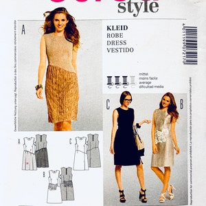 BURDA 7217 DRESS Pattern One-piece Sleeveless Dress With - Etsy