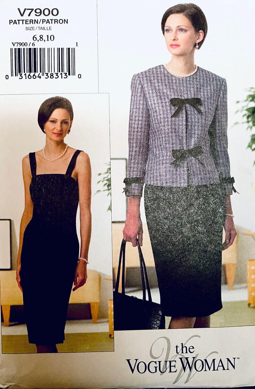 VOGUE 7900 Jacket & Dress Pattern Fitted Cocktail Evening Dress the ...