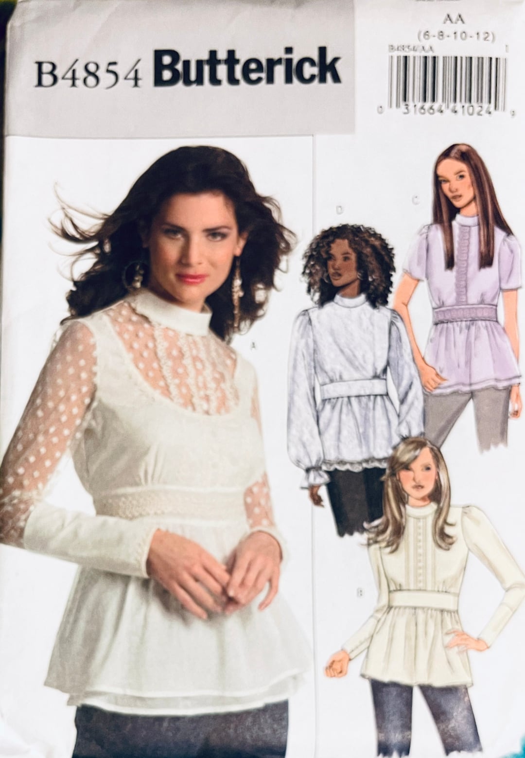 Butterick 4854 Blouse Sewing Pattern Romantic Cottagecore Blouses ...