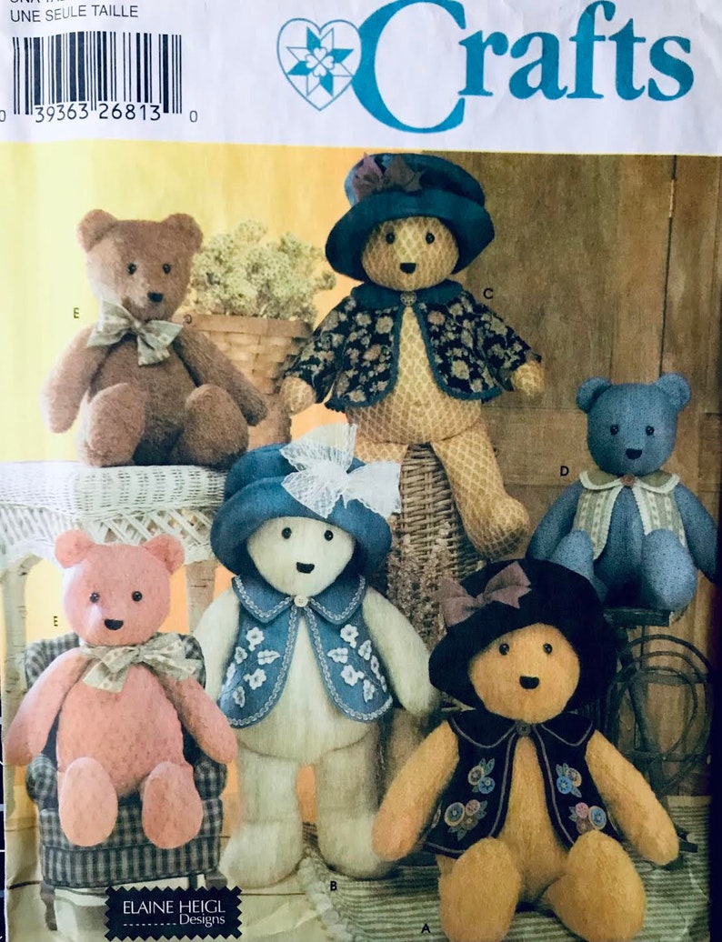 Simplicity 5461 Teddy Bears And Clothes Pattern By Elaine Heigl Etsy