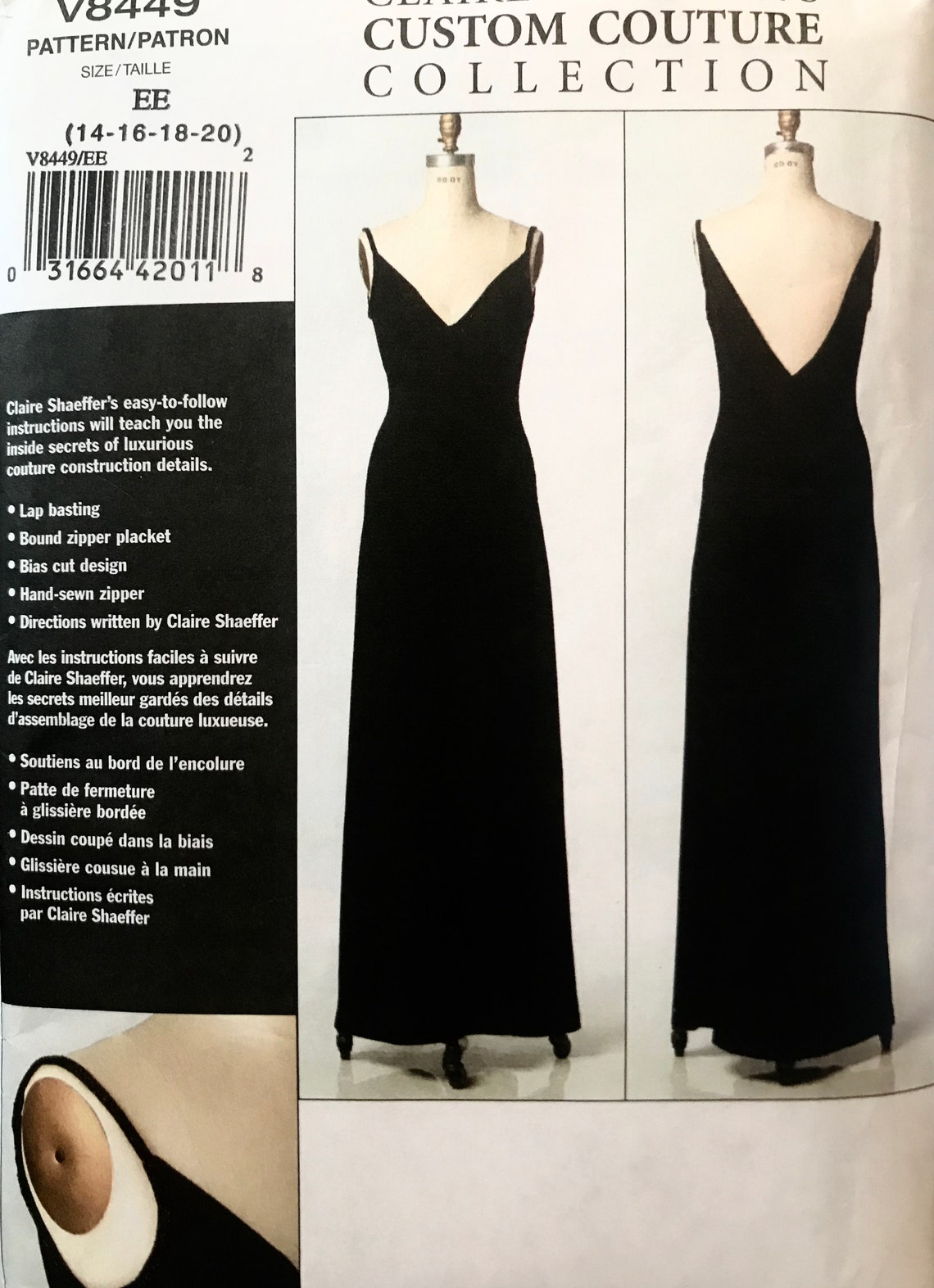 VOGUE 8449 EVENING GOWN Cocktail Dress Pattern Claire Shaeffer | Etsy